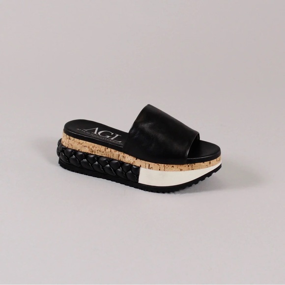 Agl | Shoes | Agl Braided Leather Cork Platform Slide Sandals | Poshmark
